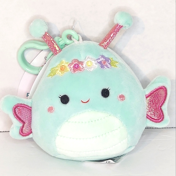 Squishmallows | Toys | Reina Aqua Blue Butterfly W Floral Crown Clip ...